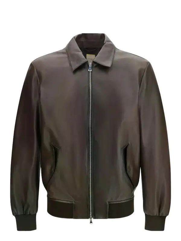 ANDREA D'AMICO Leather Zip Jacket - Brown