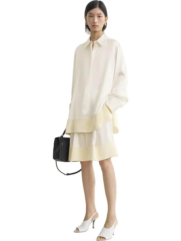 TOTEME Satin Oversized Shirt - White