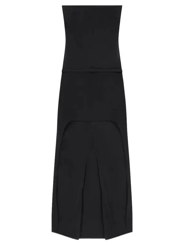 COURREGES Bandeau-neck Asymmetric Dress - Black