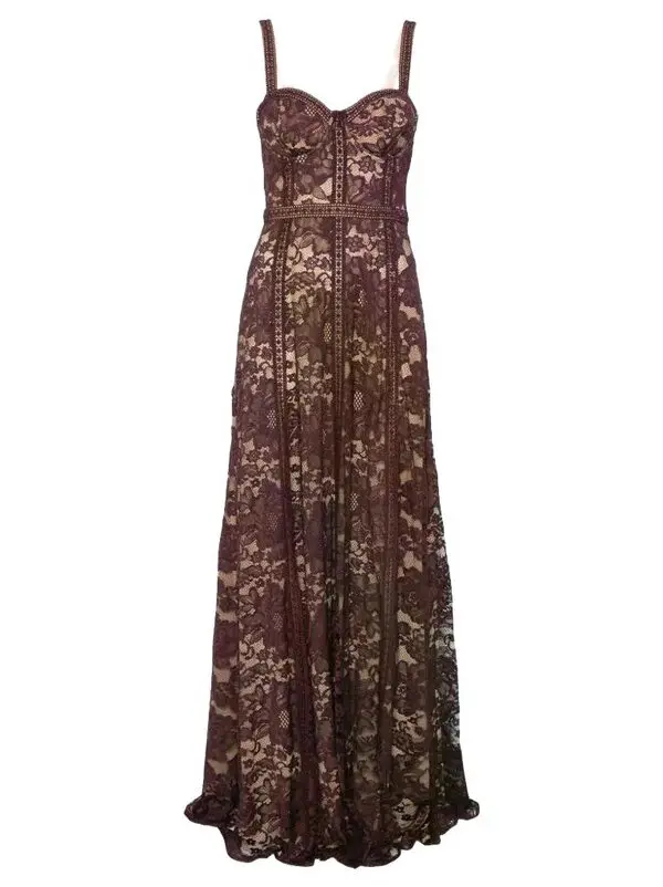 L'Agence Laynie Lace Maxi Dress - Purple