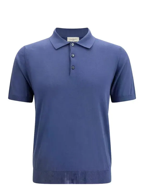 PIACENZA CASHMERE 1733 Classic-collar Button Polo Shirt - Blue