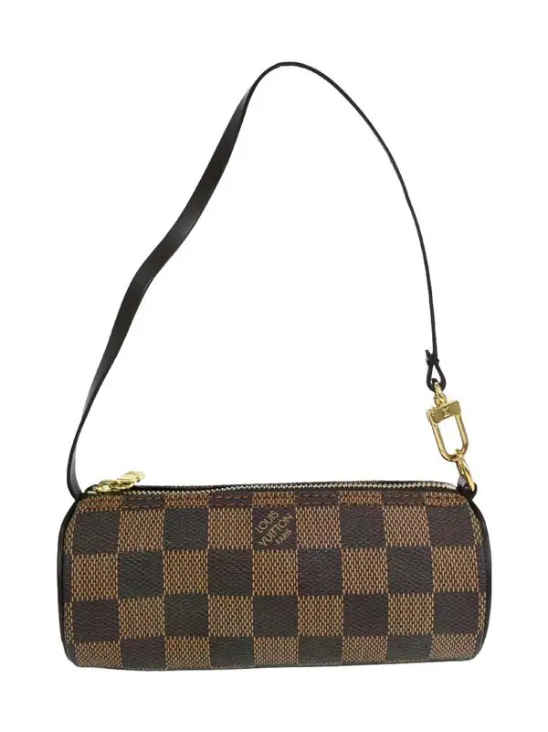 LOUIS VUITTON 1990-2000s Papillon Chequered Shoulder Bag - Brown