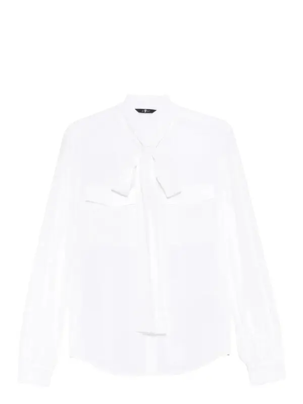 7 For All Mankind Tie-neck Blouse - White