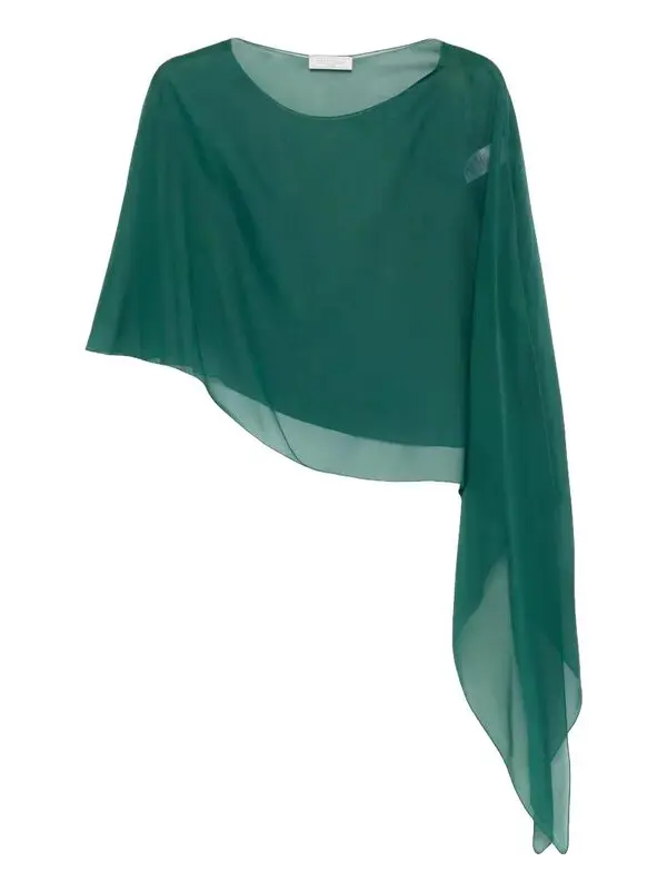 Antonelli Firenze Asymmetric-hem Cape - Green
