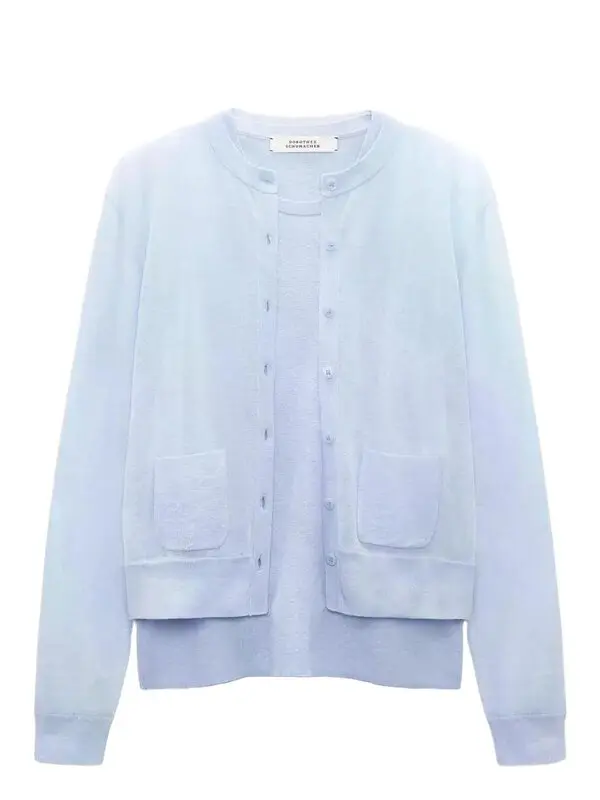 Dorothee Schumacher Button-fastening Patch-pocket Cardigan - Blue