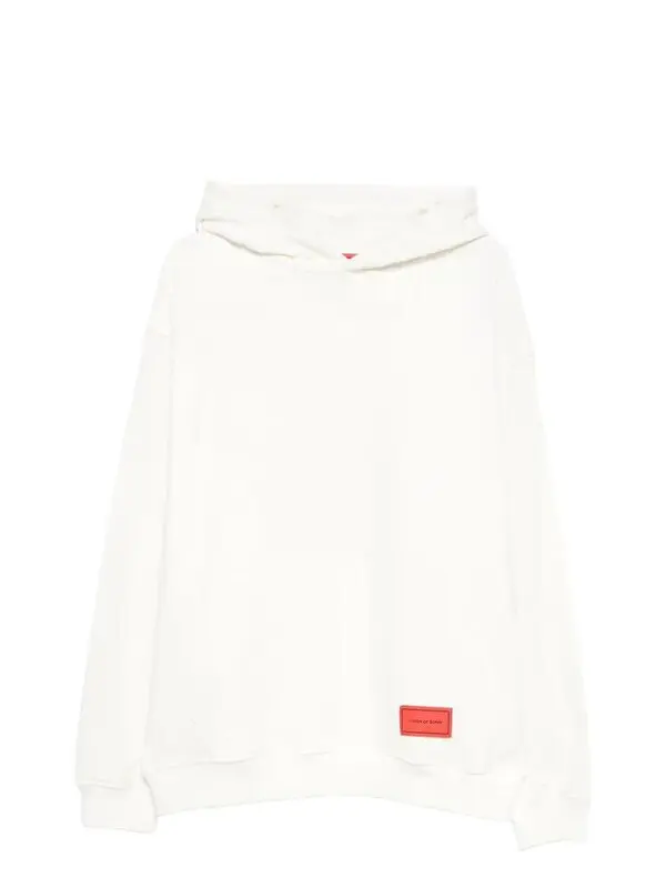 VISION OF SUPER Hooded Sweatshirt With Logo Patch - White