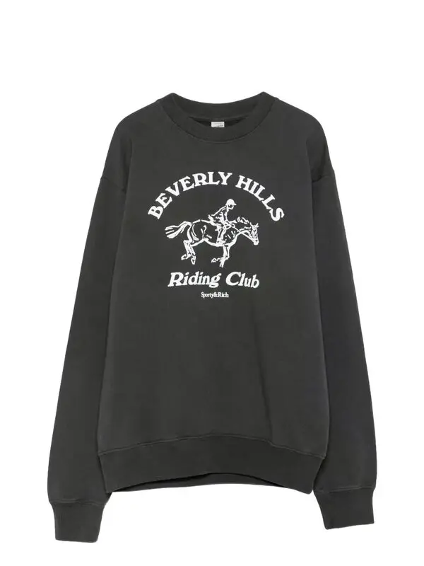 SPORTY & RICH Graphic Print Sweatshirt - Black