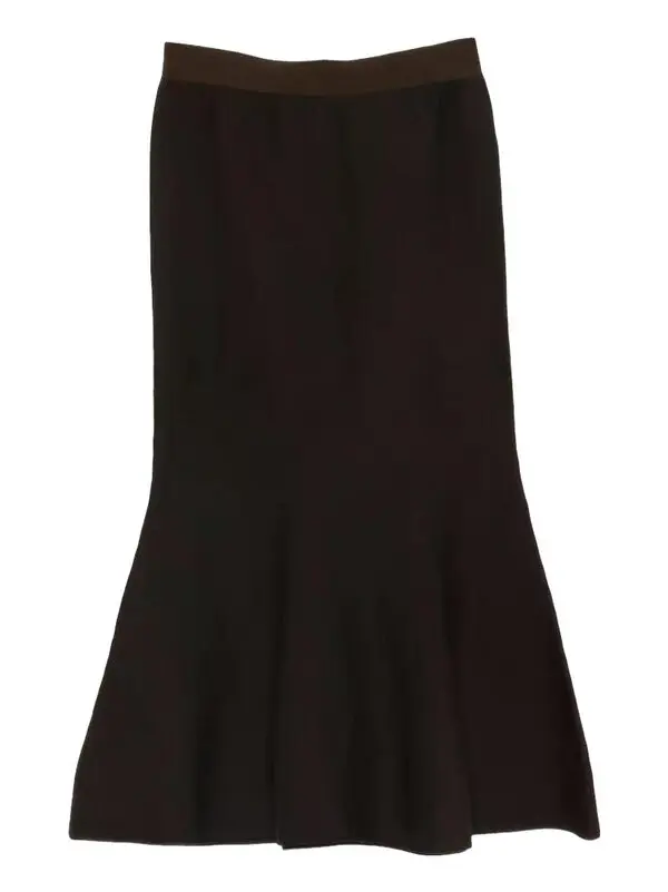 Liviana Conti Flounce Trim Midi Skirt - Brown