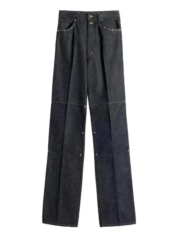 LEMAIRE High-waisted Studded Trousers - Blue