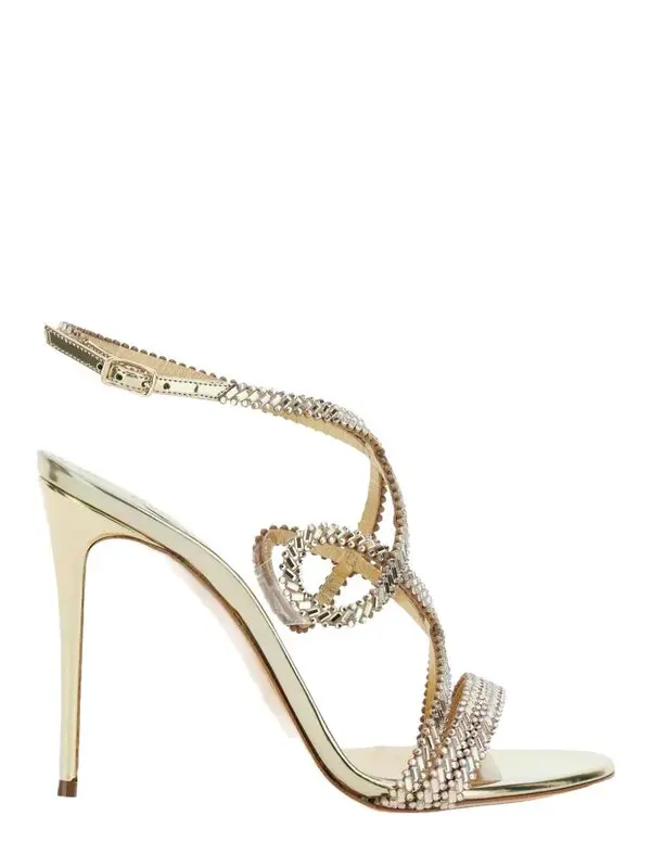 Casadei Josephine Julia Embellished Strap Sandals - Gold