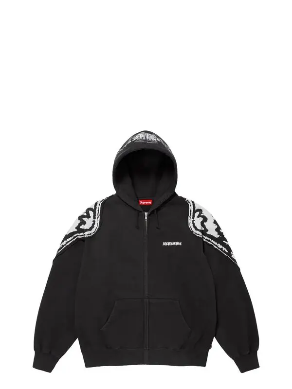 Supreme Wings Zip-up Hoodie - Black