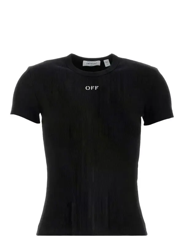 Off-White Stretchy T-shirt - Black