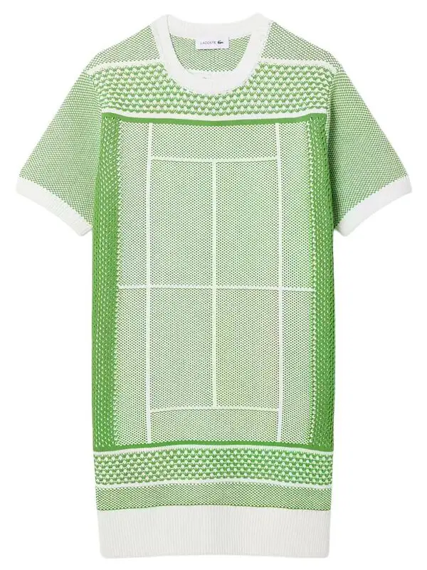Lacoste Tennis Court-motif Mini Dress - Green
