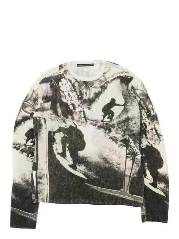 STOCKHOLM SURFBOARD CLUB Collage Print Tommy Sweater - Neutrals