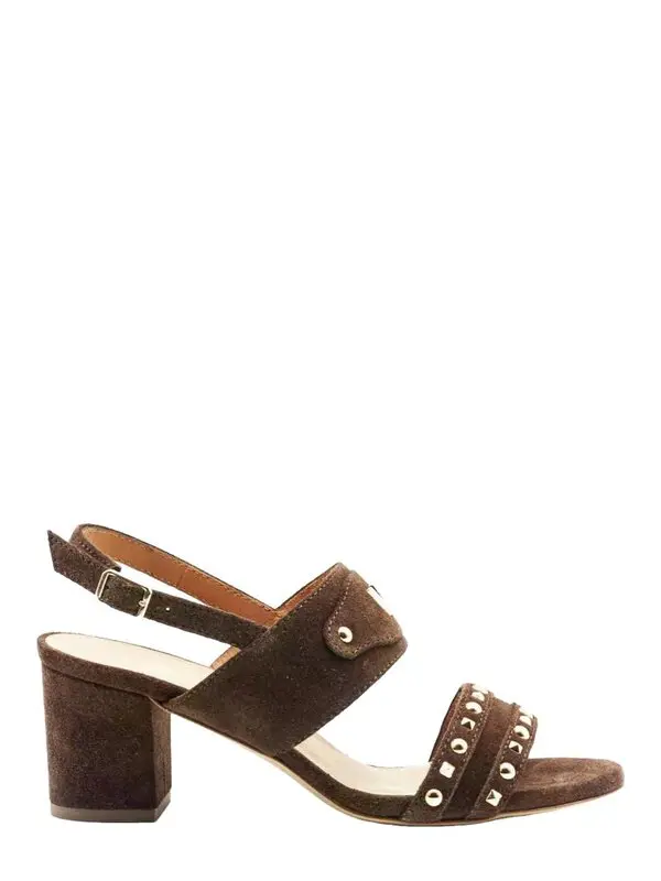 VIA ROMA 15 Studded Suede Sandals - Brown