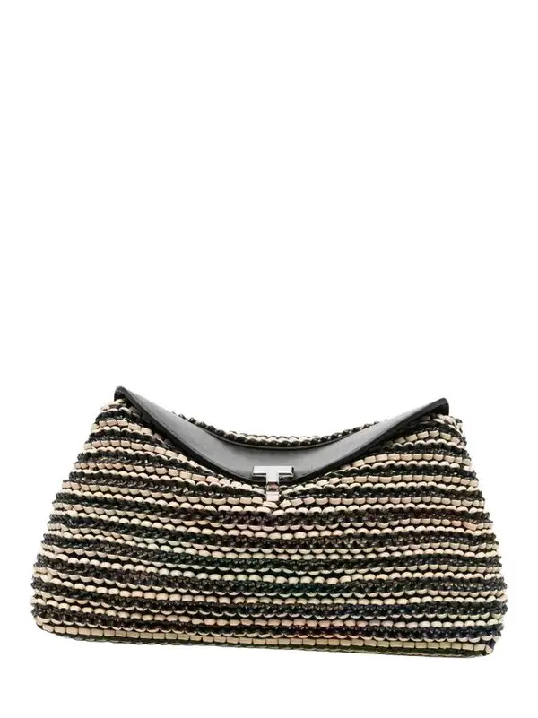 TOTEME T-lock Woven Shoulder Bag - Black