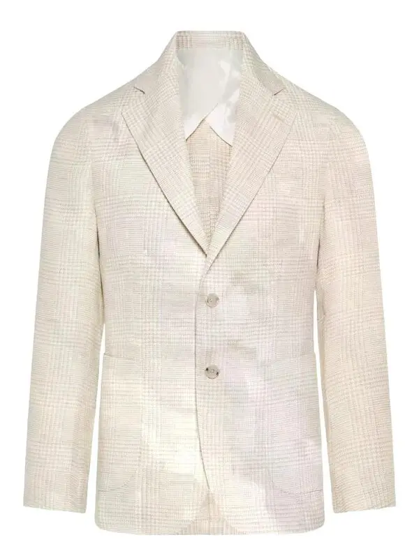 BARBA NAPOLI Check Blazer - Neutrals