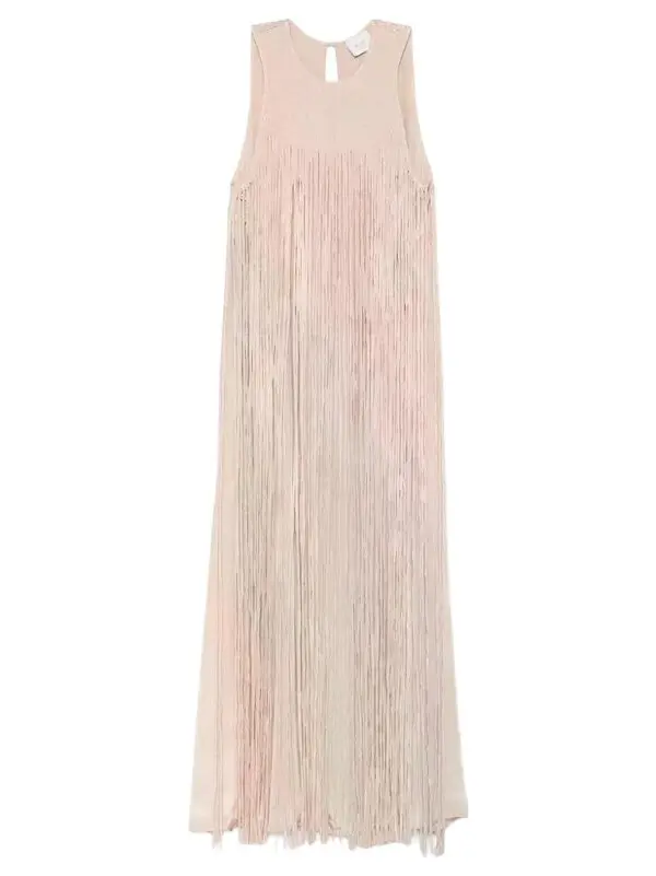 ALYSI Fringed Maxi Dress - Neutrals