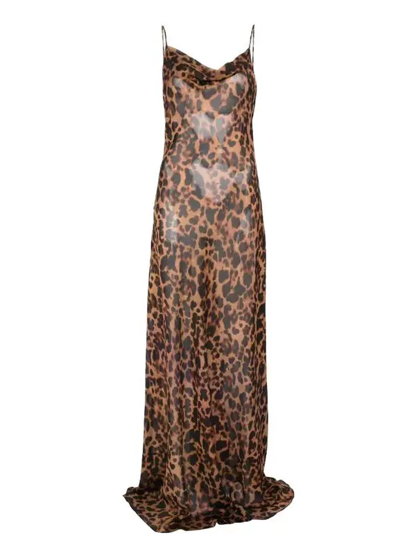 L'Agence Christine Leopard-print Maxi Dress - Brown