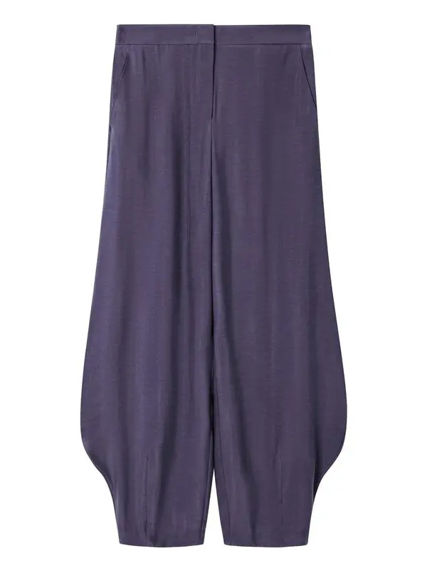 Giorgio Armani Cupro Trousers With Rounded Hem - Purple