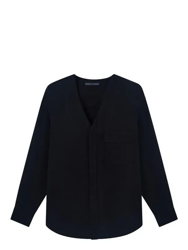 Giorgio Armani Asv Cupro Basketweave Shirt Jacket - Black