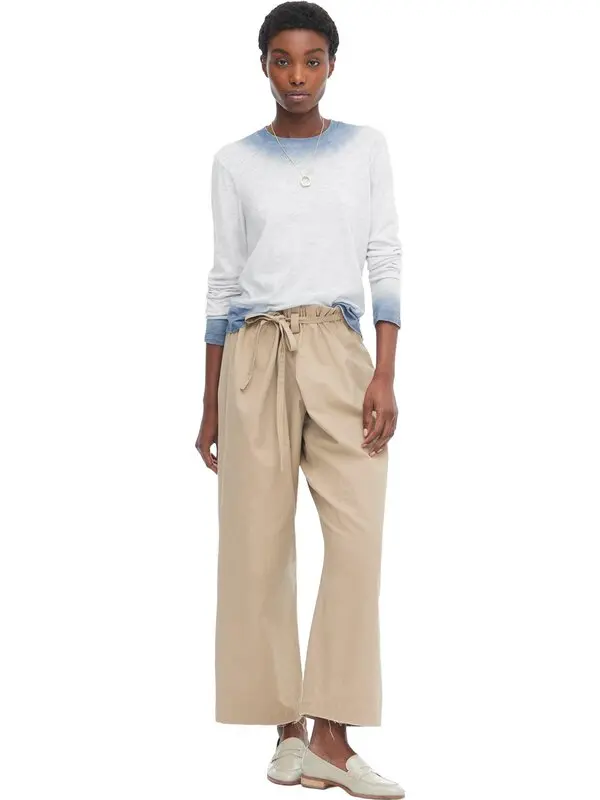 ATM Anthony Thomas Melillo Slub Jersey Long Sleeve Crewneck T-shirt - Silver/wash Navy