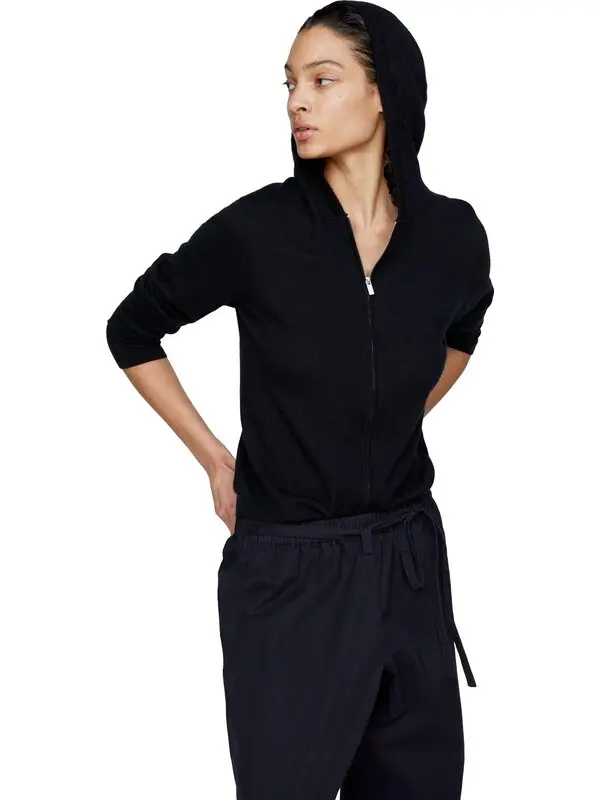ATM Anthony Thomas Melillo Cashmere Zip-up Hoodie - Black
