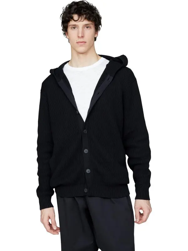ATM Anthony Thomas Melillo Cotton Cashmere Cardigan Hoodie - Black