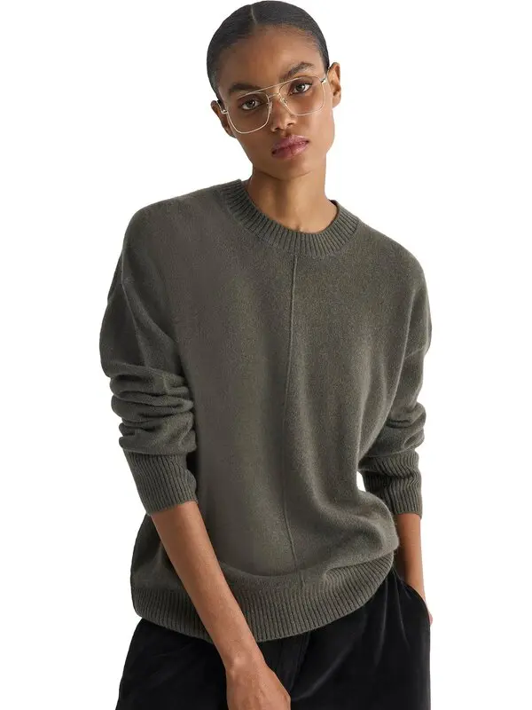ATM Anthony Thomas Melillo Cashmere Crew Neck Sweater - Fatigue