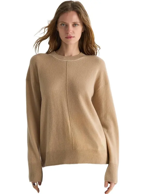 ATM Anthony Thomas Melillo Cashmere Crew Neck Sweater - Fawn