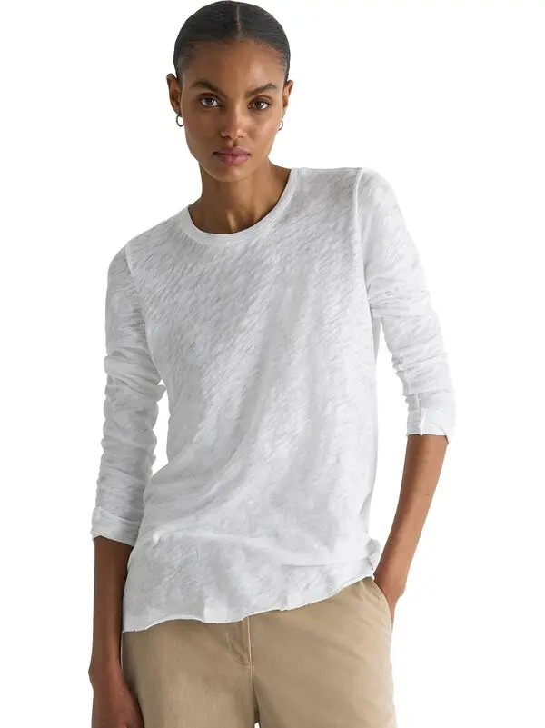 ATM Anthony Thomas Melillo Slub Jersey Destroyed Wash T-shirt - White