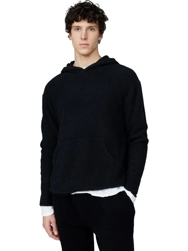 ATM Anthony Thomas Melillo Boucle Boho Hoodie - Black
