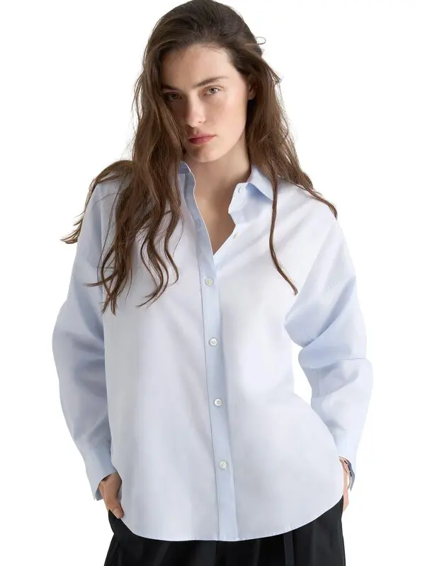 ATM Anthony Thomas Melillo Cotton Poplin Boyfriend Shirt - Light Blue