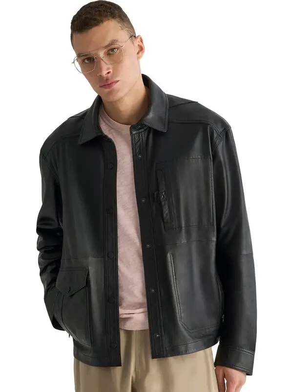 ATM Anthony Thomas Melillo Leather Shirt Jacket - Black