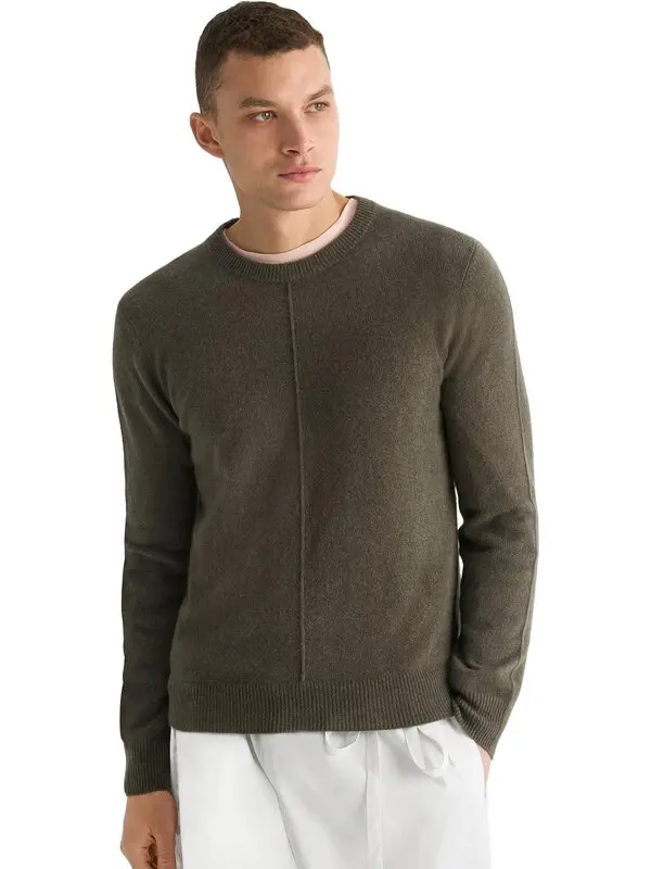ATM Anthony Thomas Melillo Cashmere Crew Neck Sweater - Fatigue