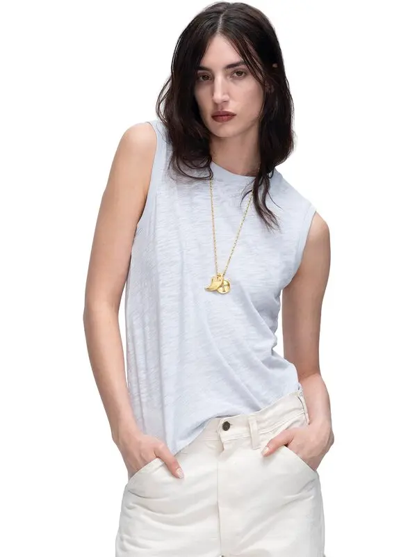 ATM Anthony Thomas Melillo Slub Jersey Sleeveless Top - Powder Blue