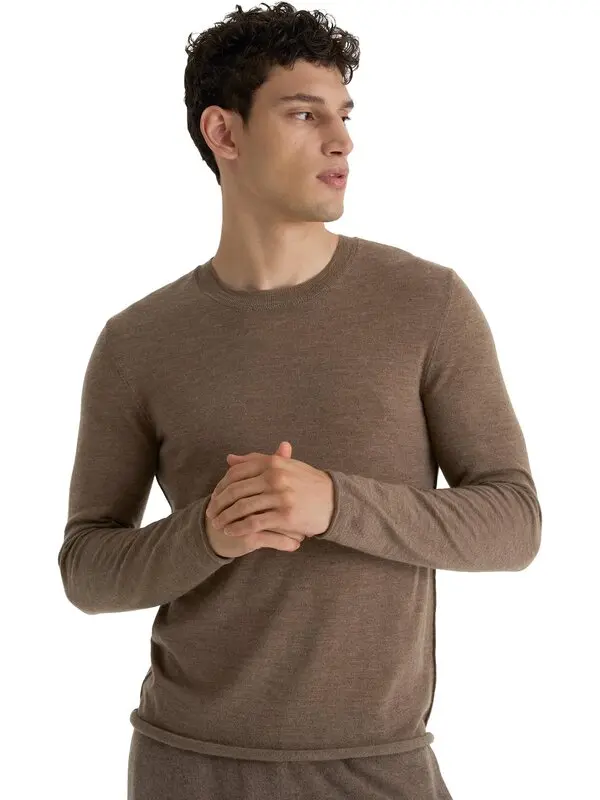 ATM Anthony Thomas Melillo Lightweight Cashmere Crew Neck Sweater - Heathered Cedar
