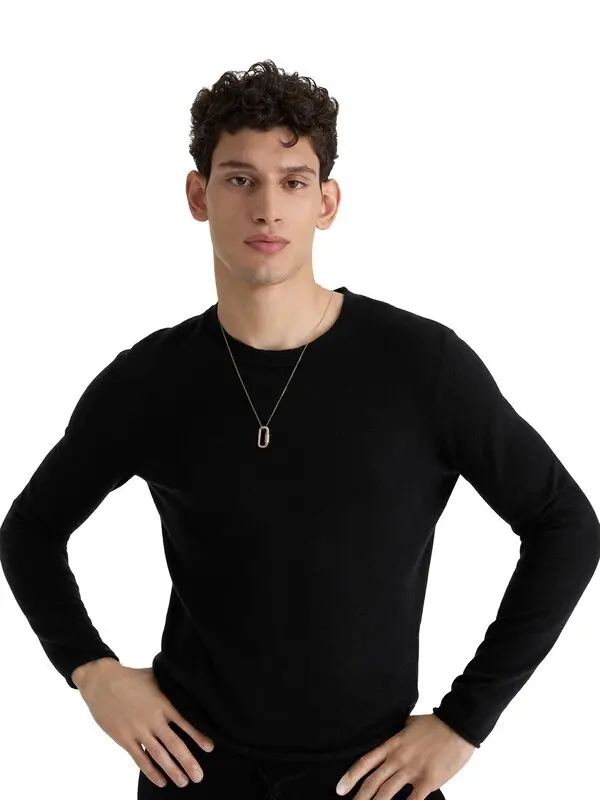 ATM Anthony Thomas Melillo Lightweight Cashmere Crew Neck Sweater - Black