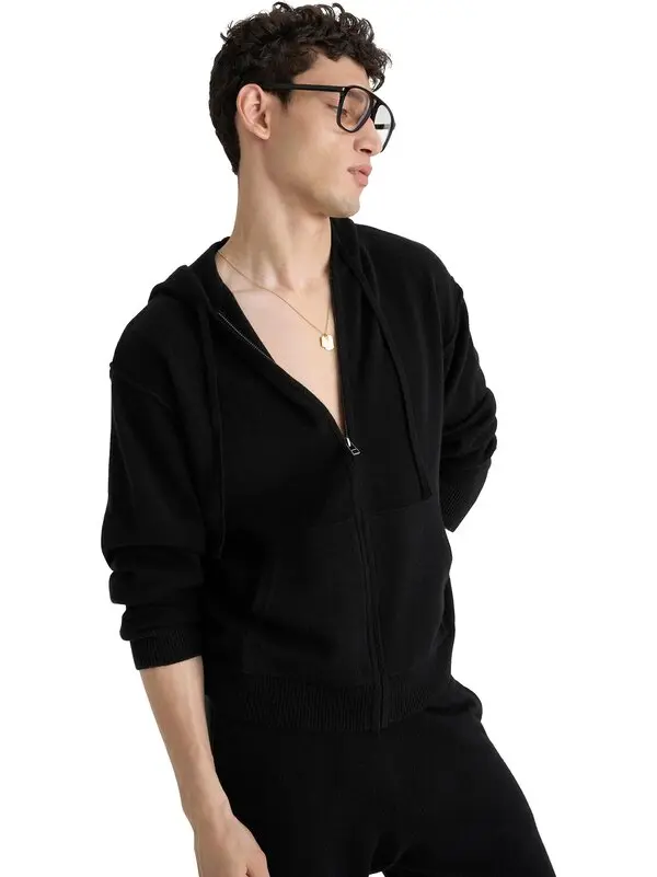 ATM Anthony Thomas Melillo Cashmere Zip-up Hoodie - Black