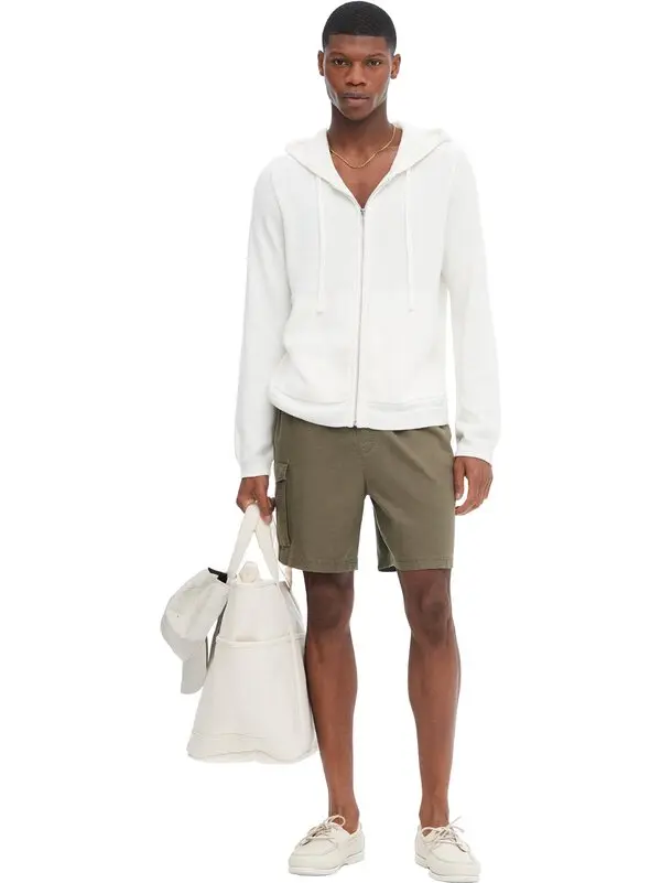 ATM Anthony Thomas Melillo Cotton Cashmere Zip-up Hoodie - White