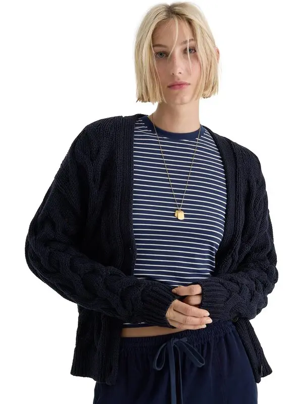 ATM Anthony Thomas Melillo Cotton Cashmere Air Cardigan - Midnight
