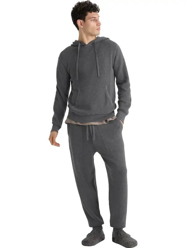 ATM Anthony Thomas Melillo Cotton Cashmere Waffle Stitch Jogger Pants - Heathered Dark Grey
