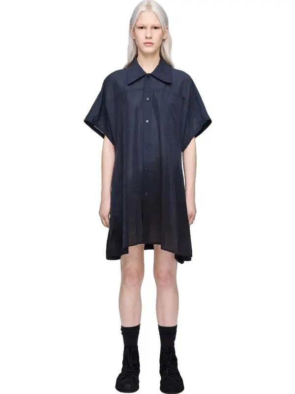 Adidas Y-3 Short Sleeve Dip Dye Utility Overshirt - Black / Night Grey