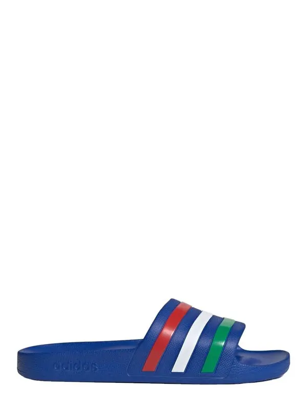 Adidas Adilette Aqua Slides - Bold Blue / Green / Cloud White