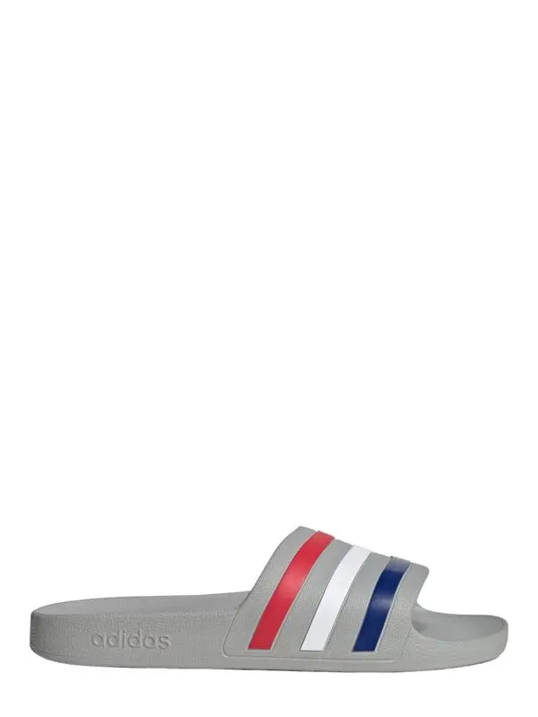 Adidas Adilette Aqua Slides - Grey Two / Mystery Ink / Pure Ruby