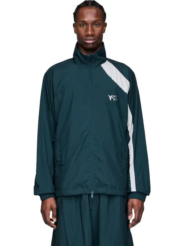 Adidas Y-3 Raw Edge 3-stripes Nylon Shell Jacket - Aurora Ivy / Chalk Pearl