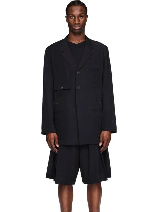 Adidas Y-3 Crinkle Viscose Chore Coat - Black