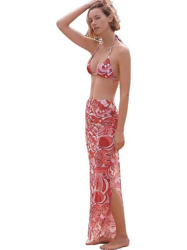 CAPITTANA Sofia Retro Maxi Skirt - Pink Pattern