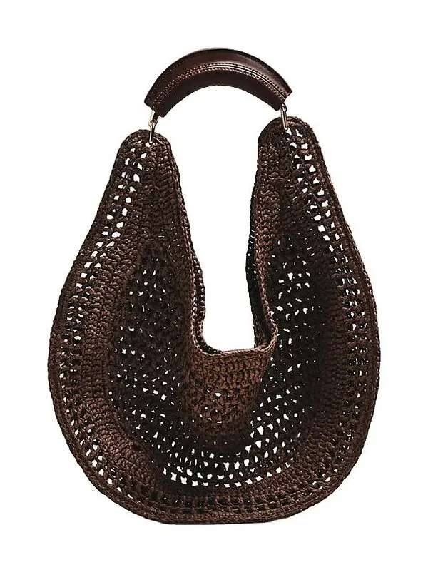 URBAN EXPRESSIONS Raffia Hobo Bag - Chocolate
