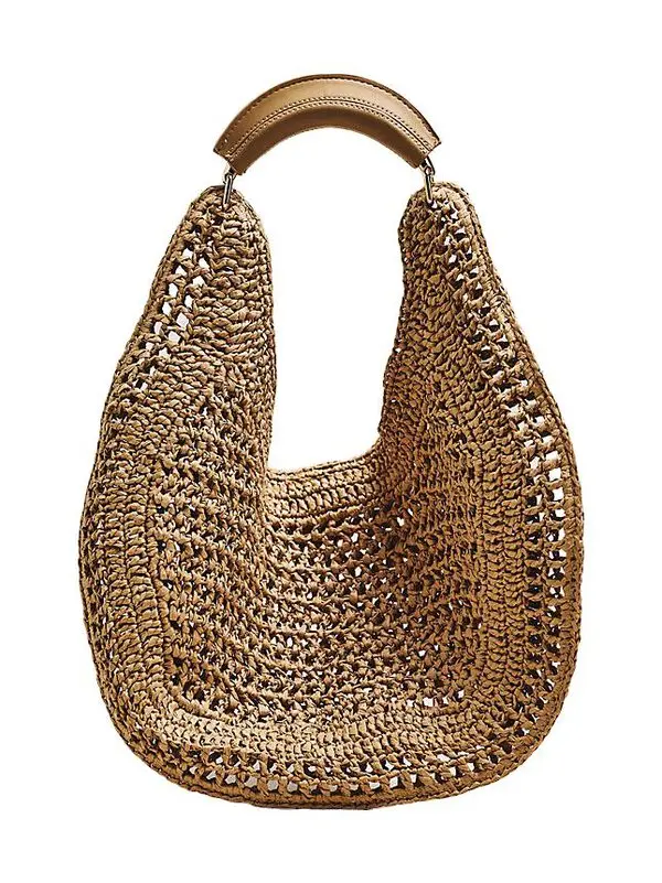 URBAN EXPRESSIONS Raffia Hobo Bag - Natural